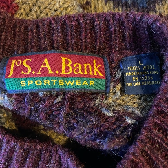 Jos. A. Bank | Sweaters | Mens Vintage Jos A Banks 0 Wool Sweater Aztec ...